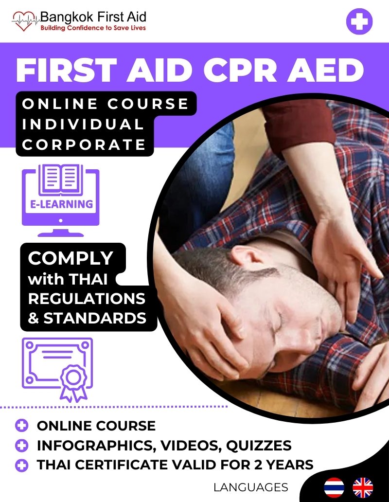 Online First Aid CPR AED Course - Certificate - Bangkok First Aid